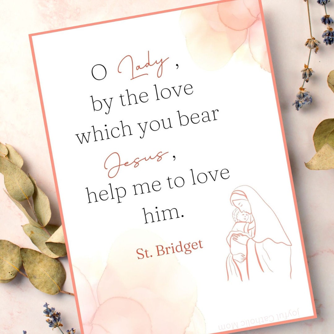 Our Lady Prayer Card, Virgin Mary Printable Card, Catholic Saint Quotes ...