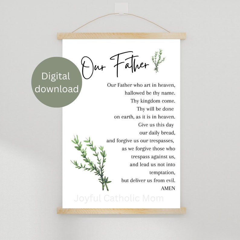 The Lord's Prayer Print, Our Father Print, Scripture Wall Art, Digital ...