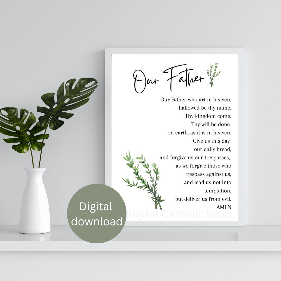 The Lord's Prayer Print, Our Father Print, Scripture Wall Art, Digital ...