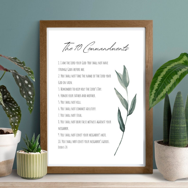 The Ten Commandments Wall Art, Exodus 20 Wall Art, 10 Commandments ...