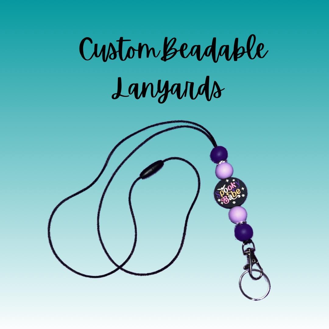 Custom Silicone Fidget Stress Relief Beaded Lanyard, Character Lanyard ...
