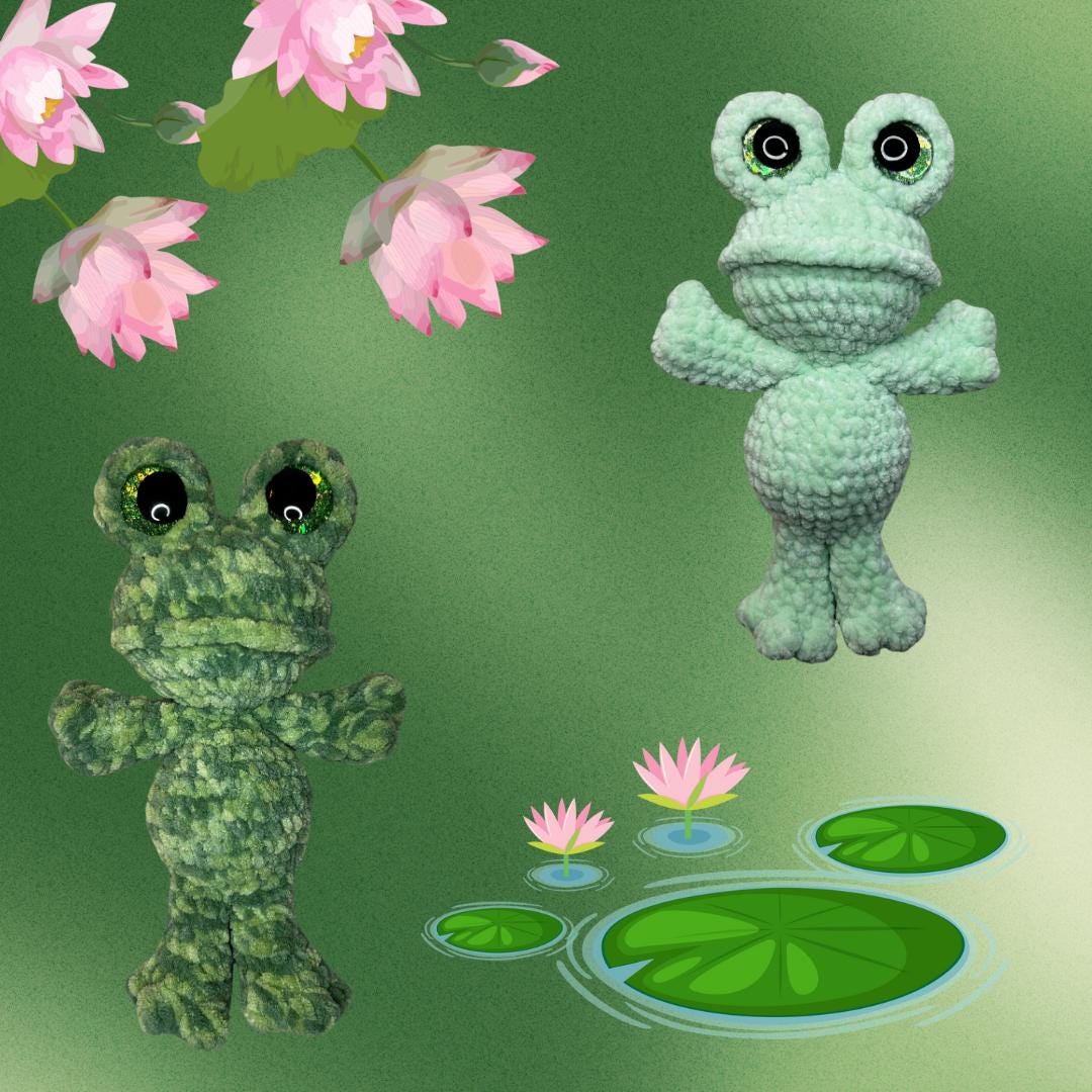Hudson the Frog Snuggler Crochet Pattern, Crochet Frog Pattern, Frog ...