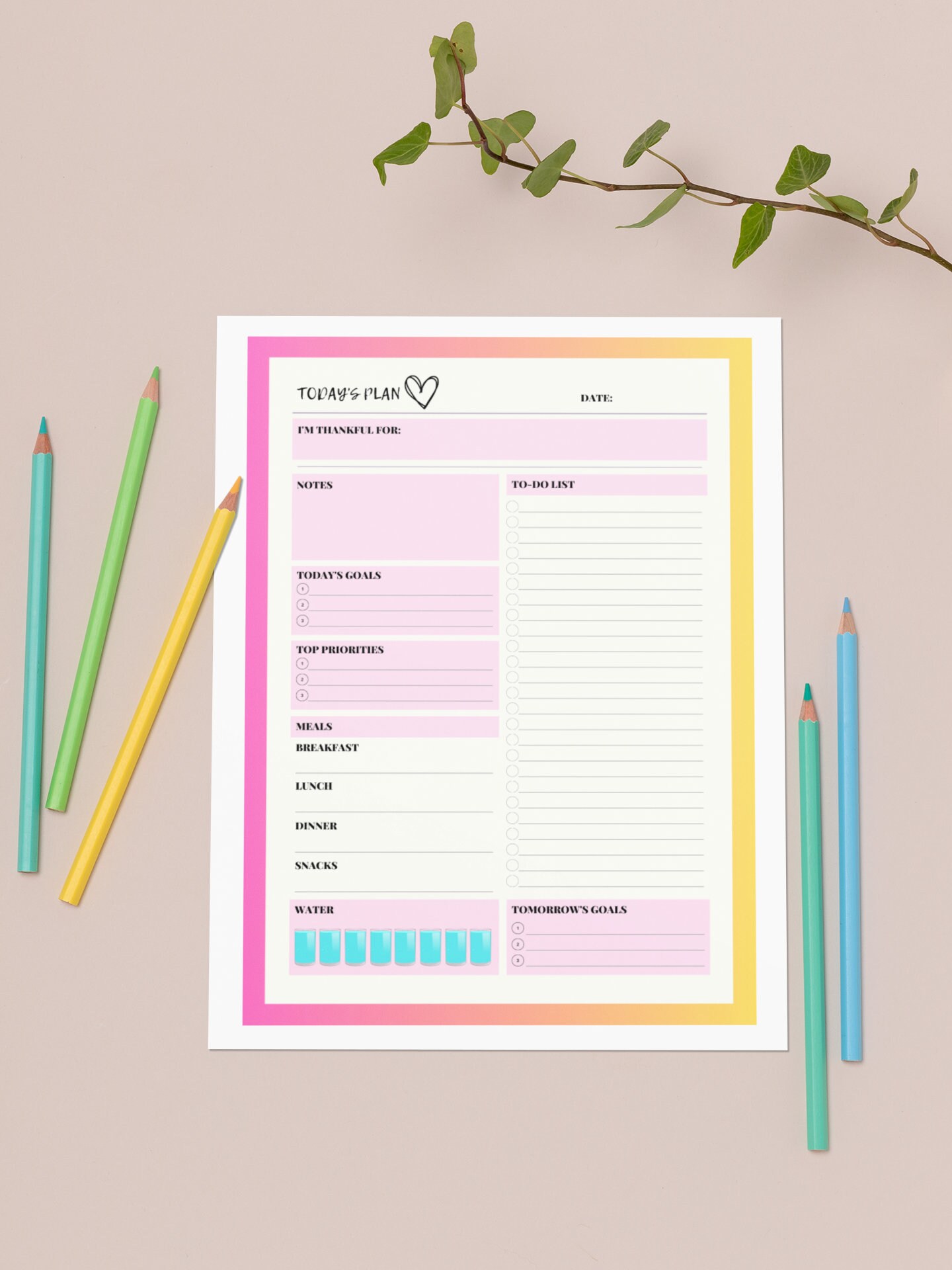 Daily to Do List, Daily Planner, Printable to Do List, Task Management ...
