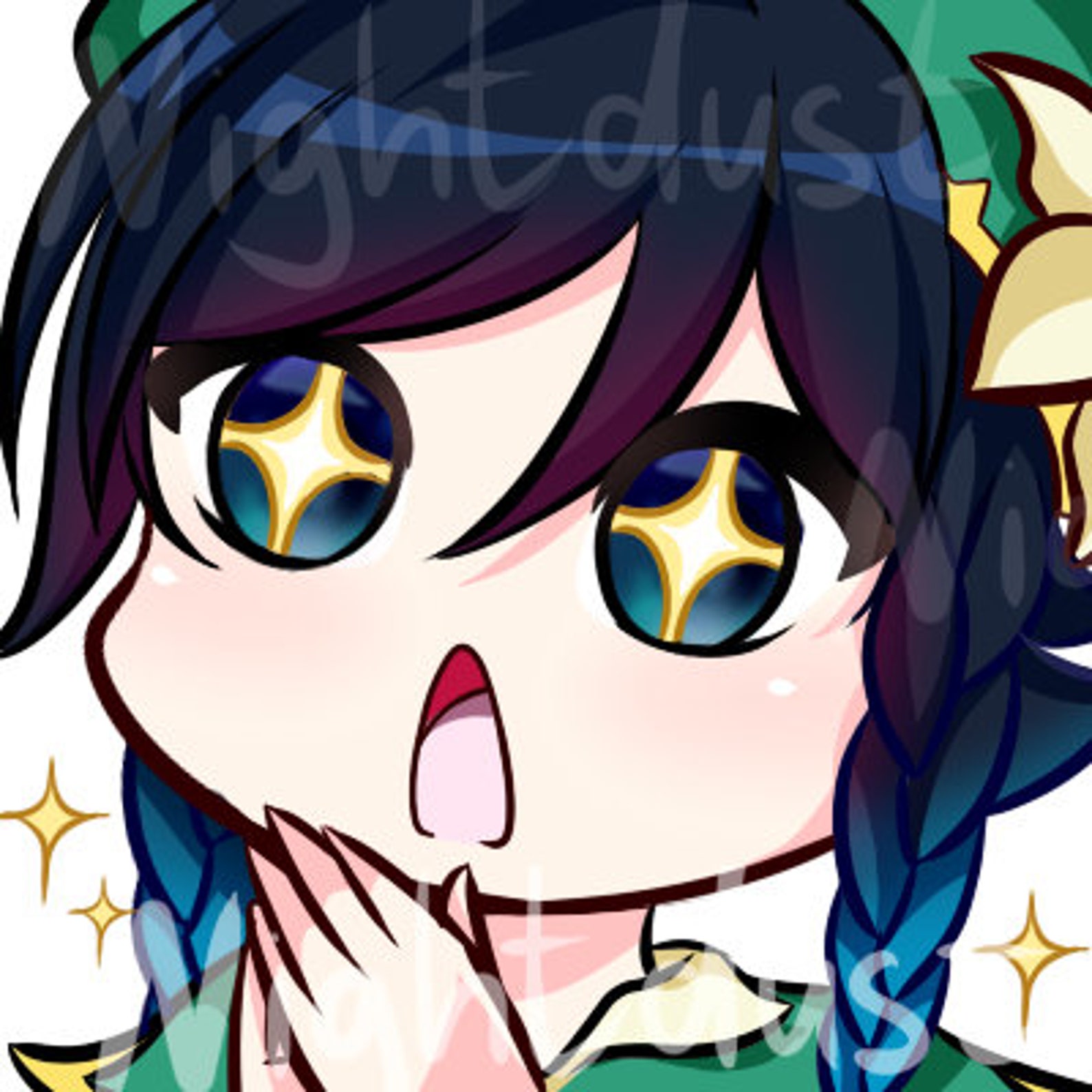 Venti I Anime Art I Genshin Impact Emote Pack Discord | Etsy