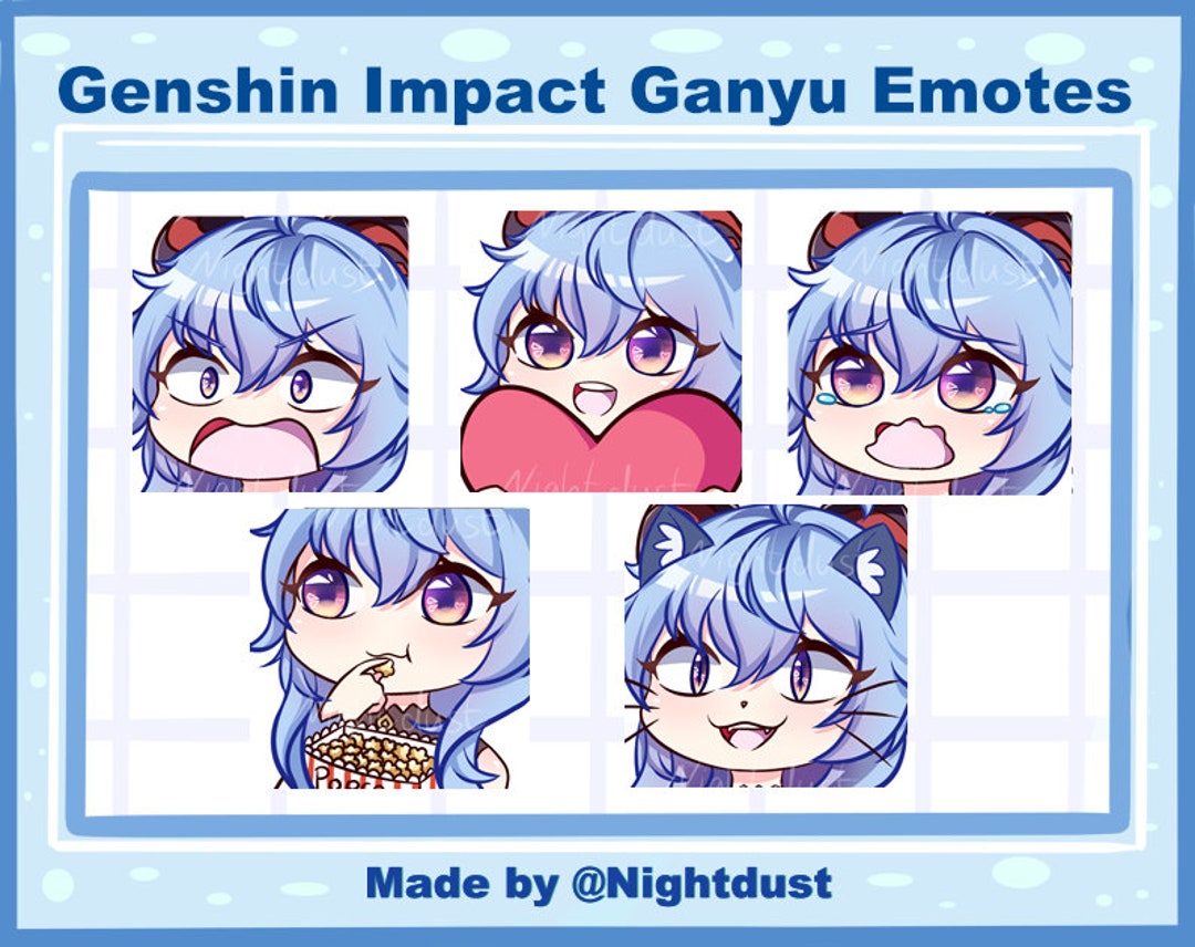 Ganyu I Anime Art I Genshin Impact Emote Pack Discord - Etsy UK