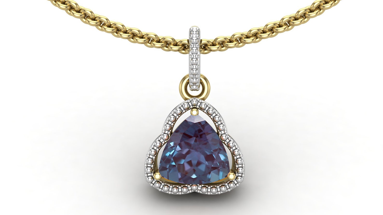 2.45 Cts. AAA Alexandrite Pendant Heart Alexandrite Necklace 18 Inch ...