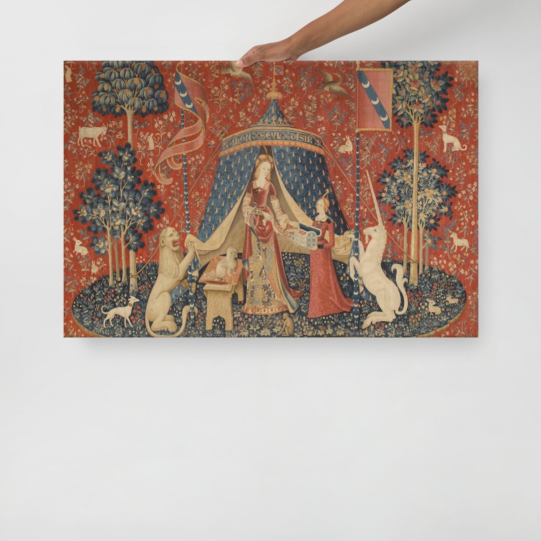 Thin Canvas - Lady and the Unicorn Tapestry Embroidery Medieval Gothic ...