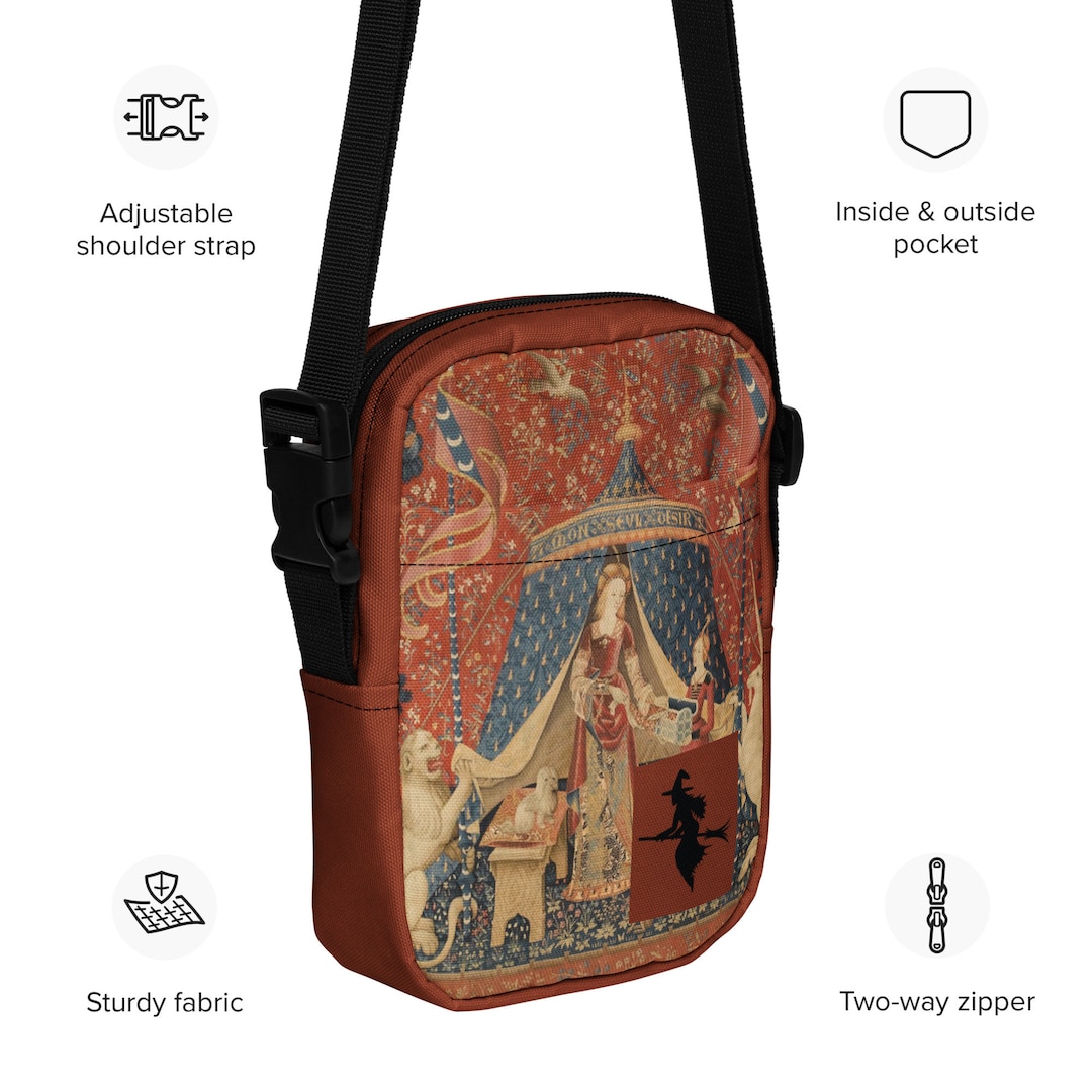 Utility Crossbody Bag - Lady Unicorn Tapestry Medieval Middle Ages ...