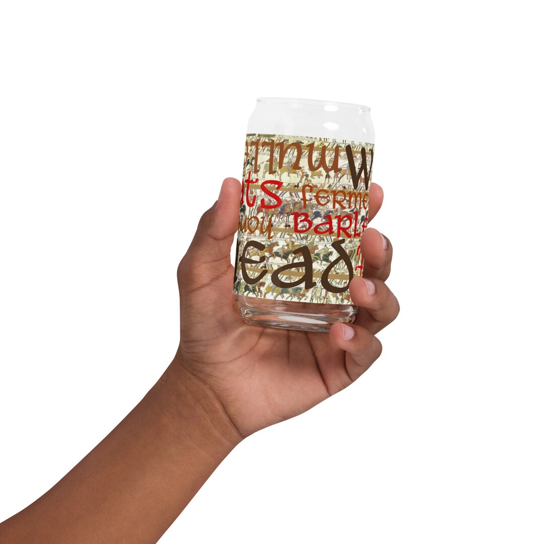 Can-shaped Glass - Medieval Drinks Bayeux Tapestry Mead Beer Wine ...