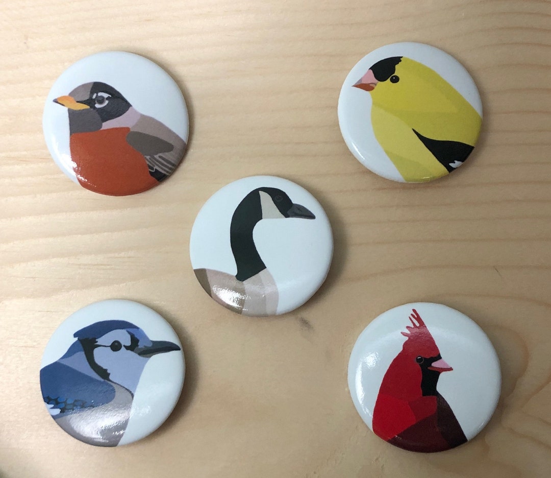 Wild Bird Button Pack 1.5 Inch | FREE SHIPPING - Etsy