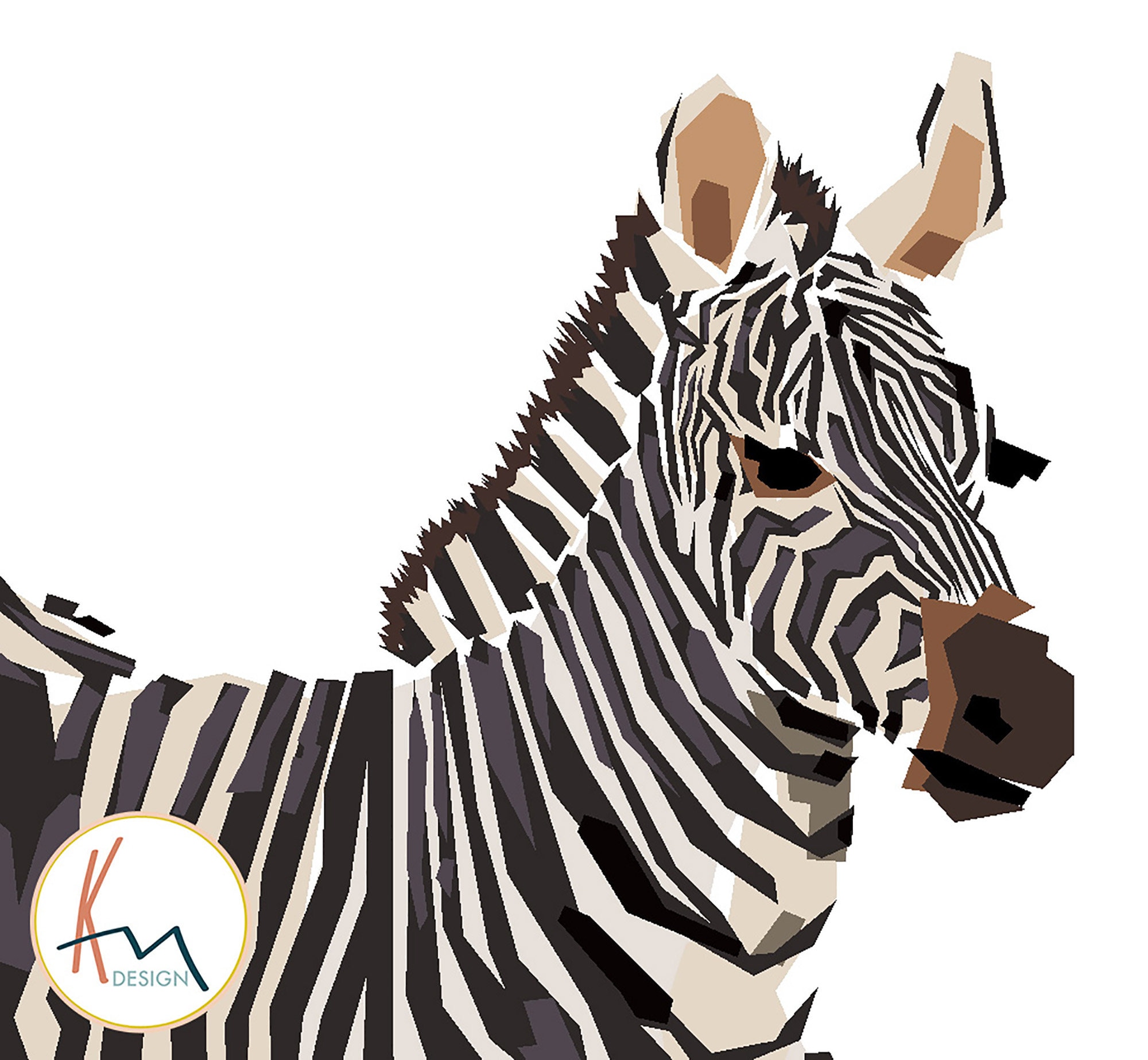 Zebra Print/ A4/ A5/ Geometric Zebra Print/ Safari Animal - Etsy