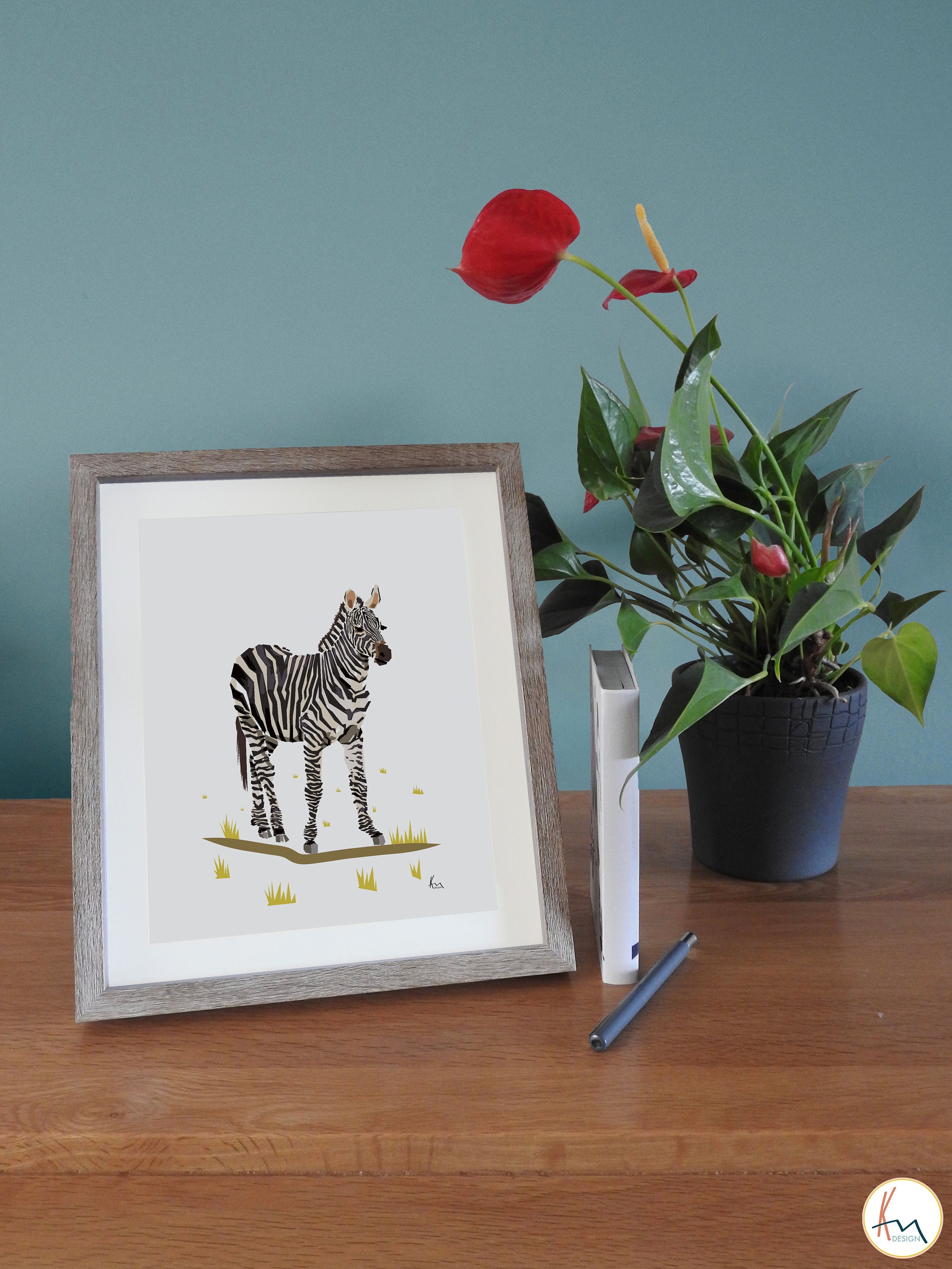 Zebra Print/ A4/ A5/ Geometric Zebra Print/ Safari Animal Print ...