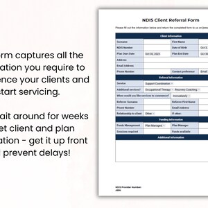 NDIS Client Referral Form, NDIS Intake, Disability Service Provider ...