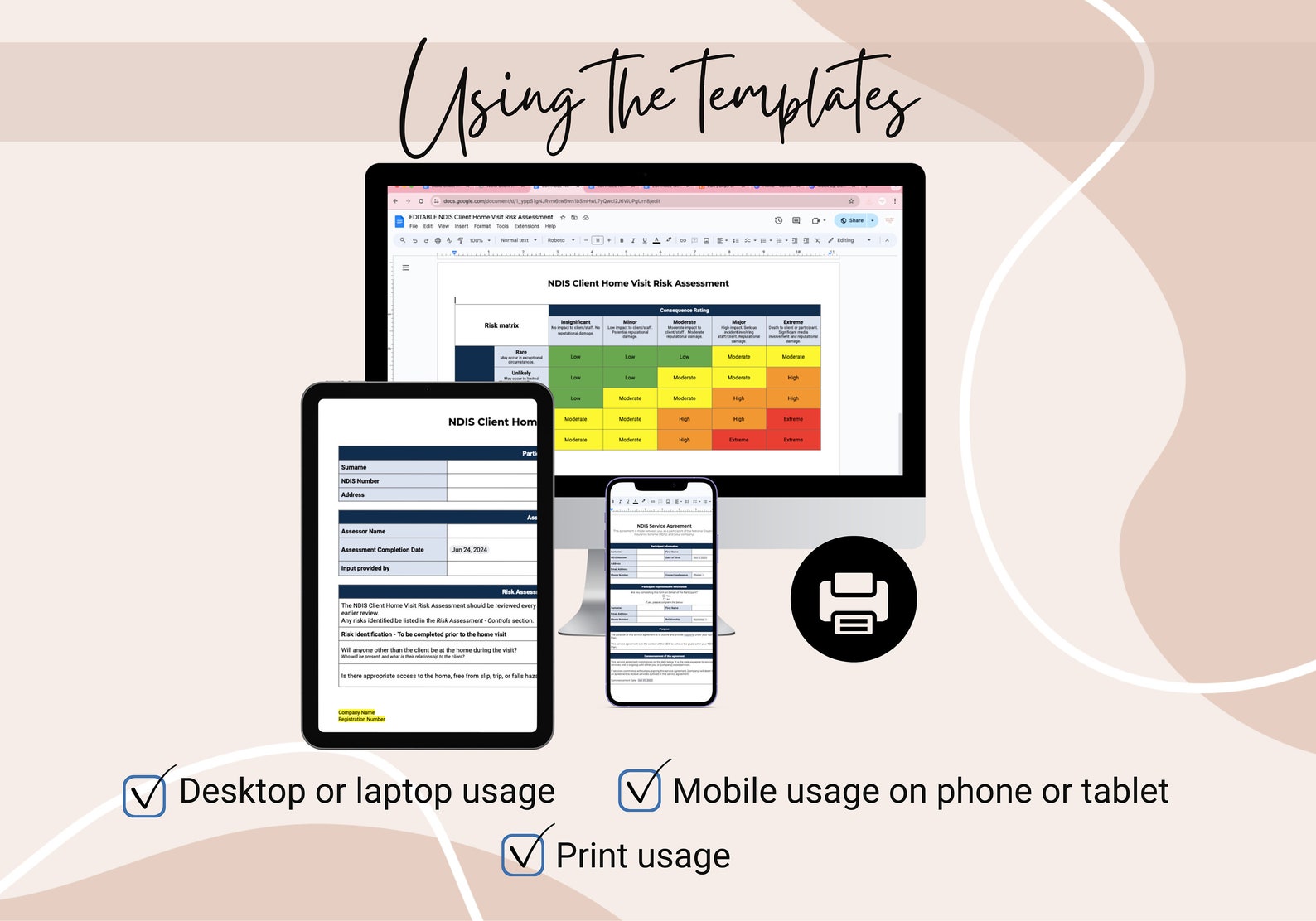 NDIS Client Risk Assessment Template, Home Risk Assessment, Disability ...