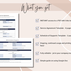 NDIS Service Agreement Template, Schedule of Supports, NDIS Client ...