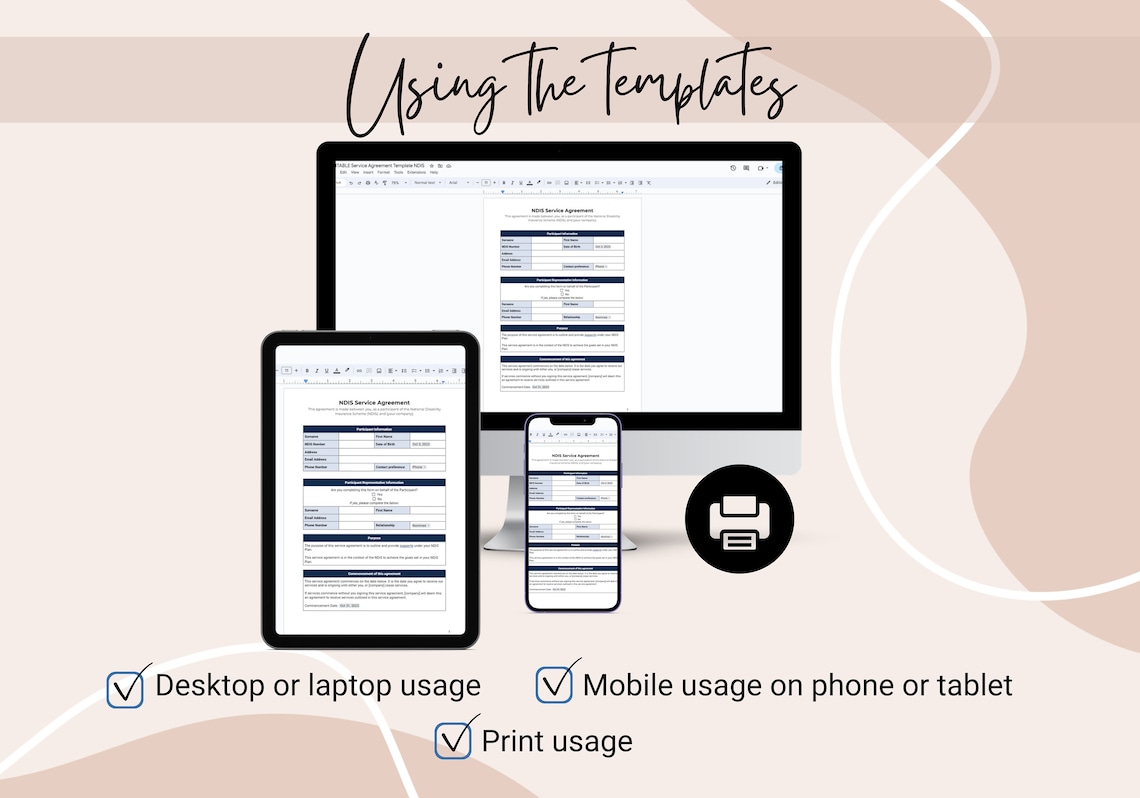 NDIS Service Agreement Template, Schedule of Supports, NDIS Client ...