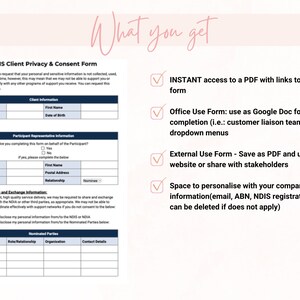NDIS Privacy Form, NDIS Consent Form, Disability Service Provider, Sole ...