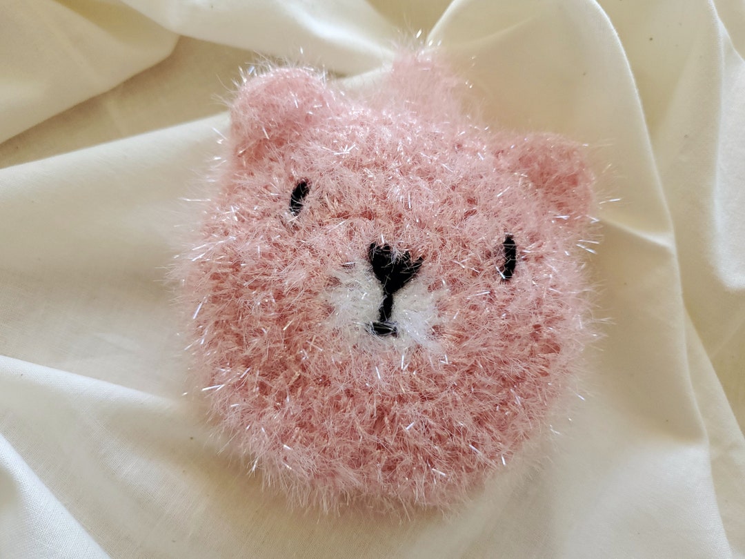 Handmade Dish Scrubby - Pink Bear Design | Crocheted Scrubber ...