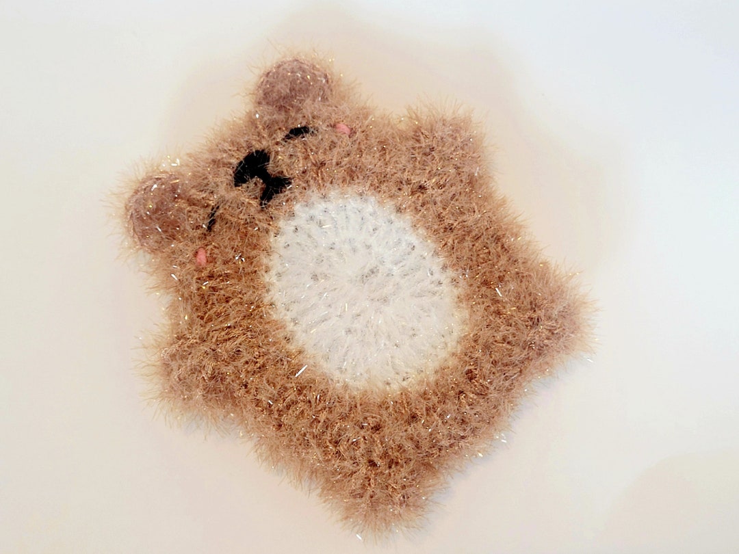 Handmade Dish Scrubby, Soap Tray - Bear Design | Crocheted Scrubber ...
