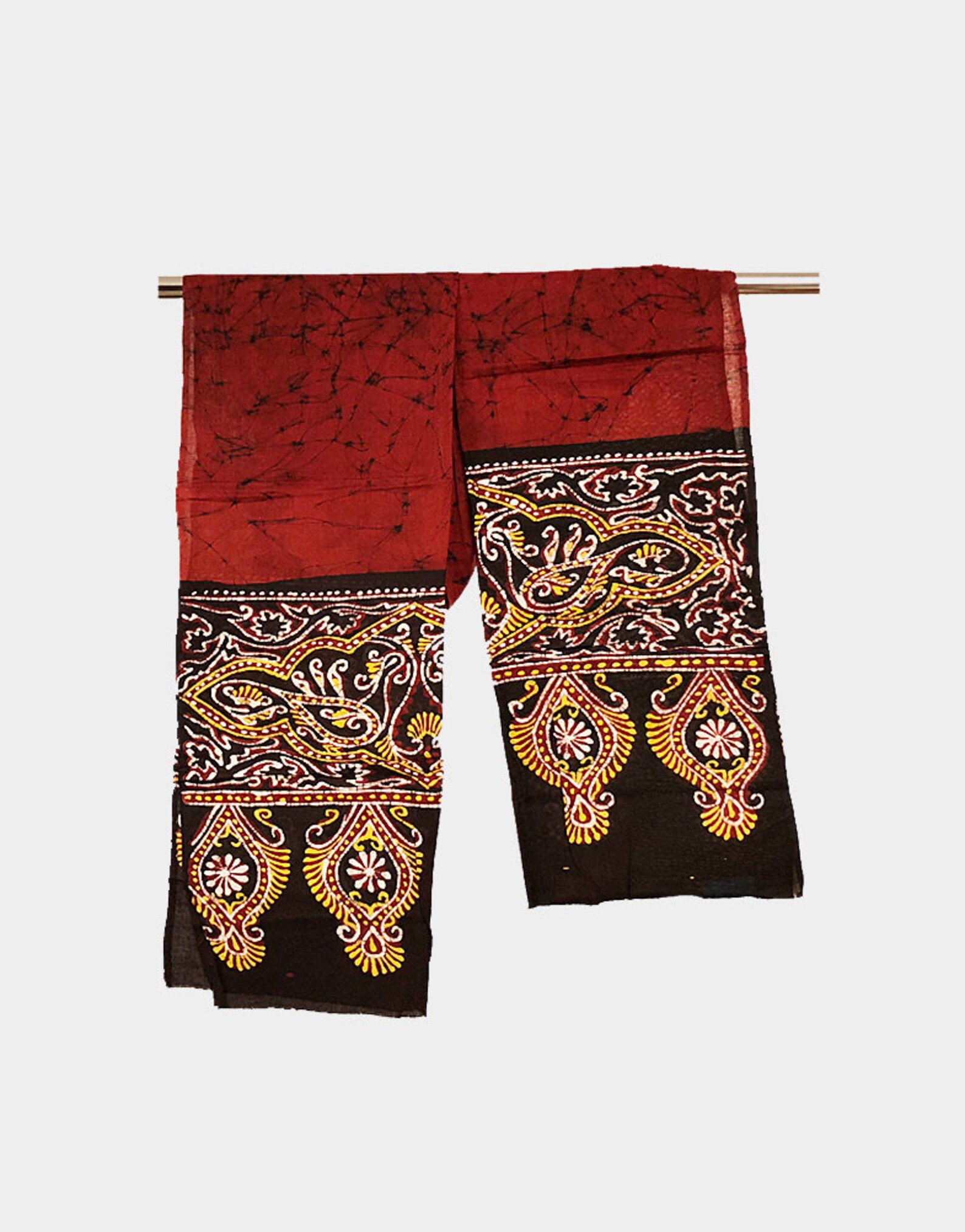 Cotton Batik Scarf in Maroon and Black Printed Scarf - Etsy