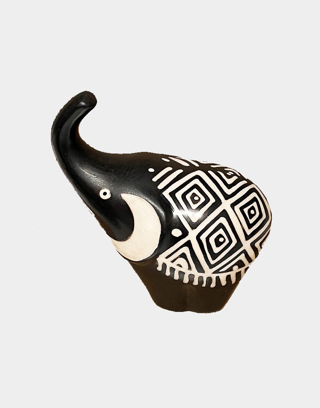 Good Luck Trunk up Elephant Ceramic Sculpture From Peru - Etsy