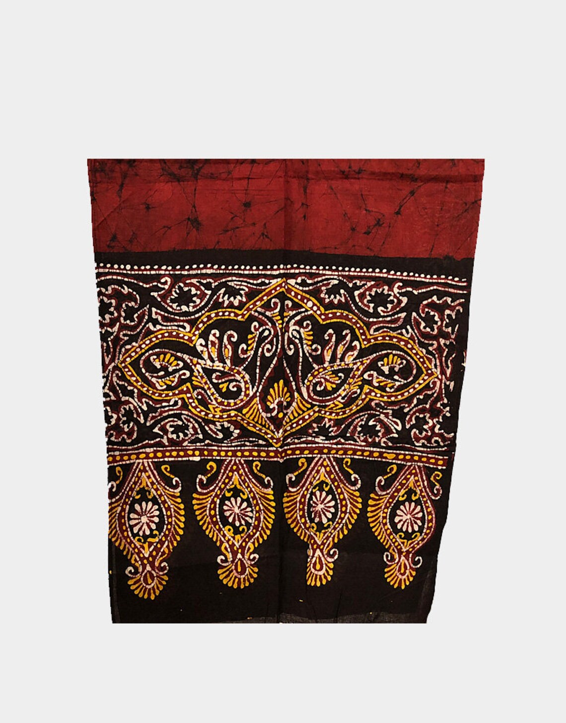 Cotton Batik Scarf in Maroon and Black Printed Scarf - Etsy