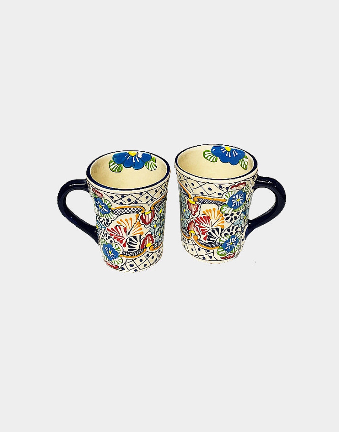 Mexican Pottery Mugs Set of Two, Fair Trade Potteries - Etsy
