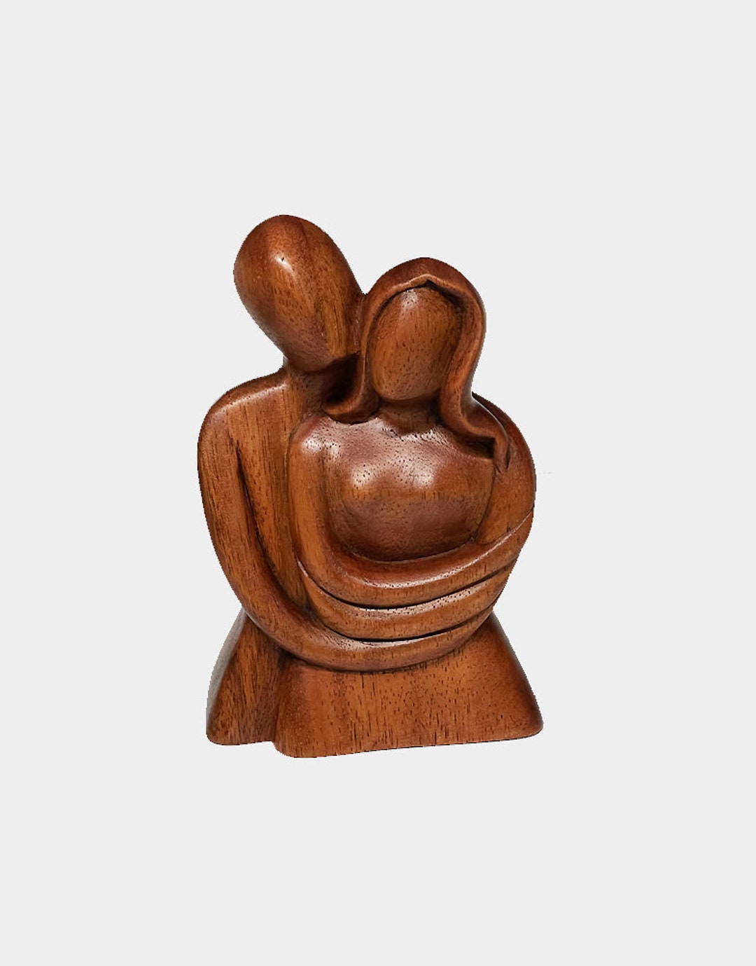 Romantic Honeymoon Couple Wood Sculpture, Wood Carving, Bali Wood ...