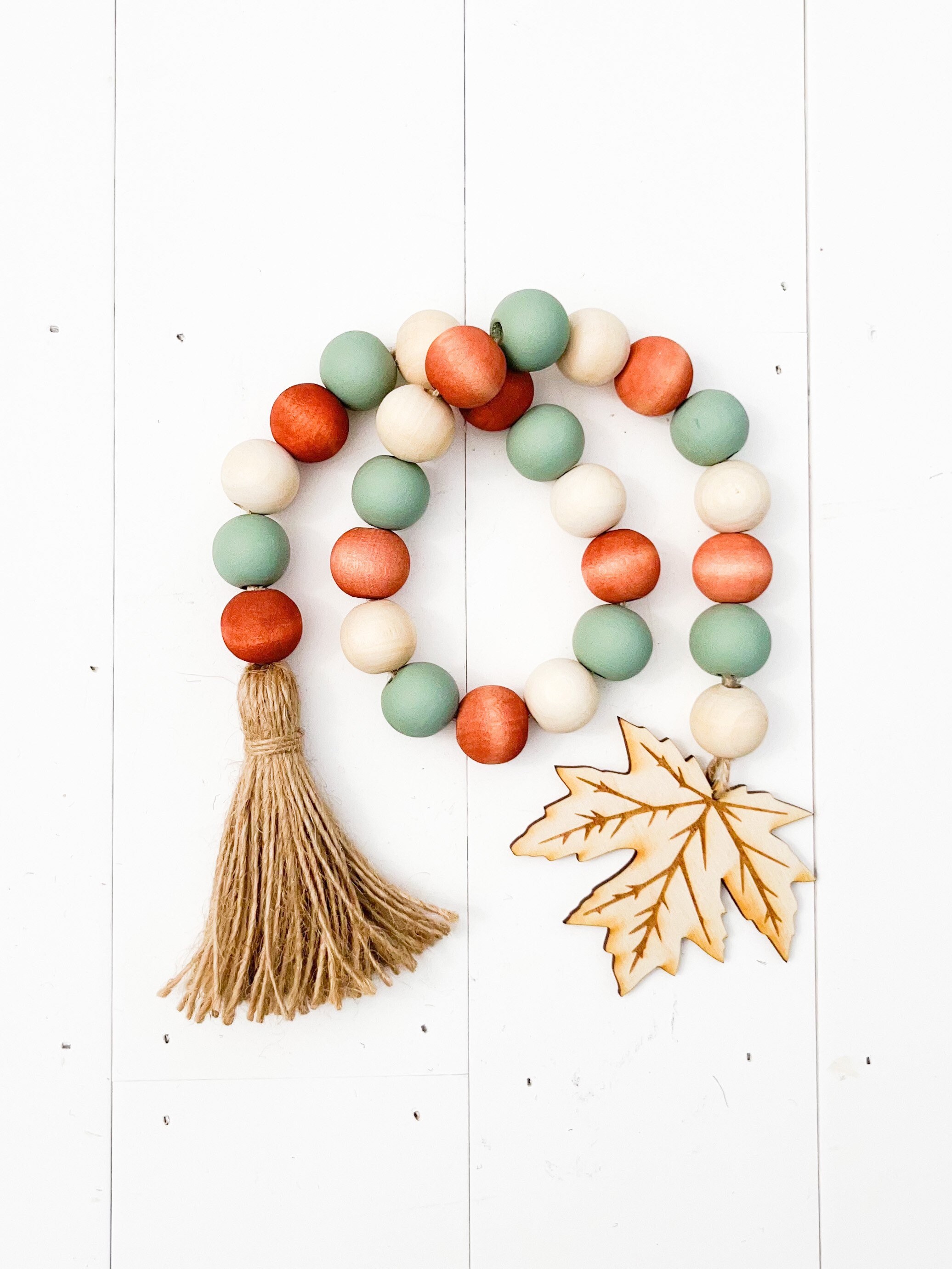 Fall Wood Bead Garland Fall Tiered Tray Decor Fall Bead - Etsy