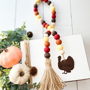 Turkey Wood Bead Garland, Home Decor, Coffee Table Decor, Bookshelf ...