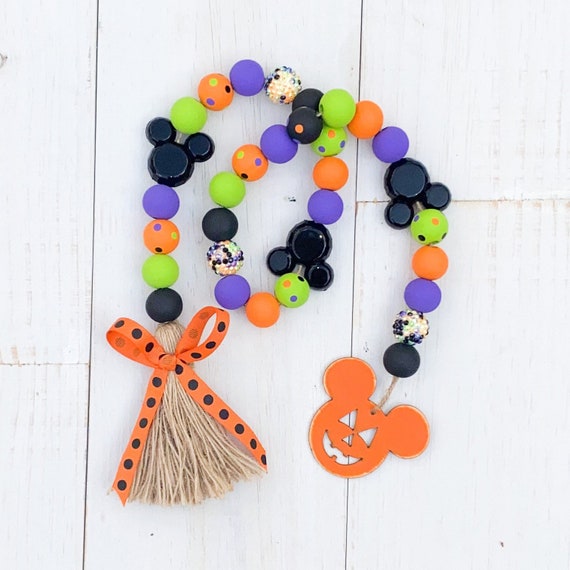 Farmhouse Hocus Pocus Mickey Wood Bead Garland Hocus Pocus | Etsy