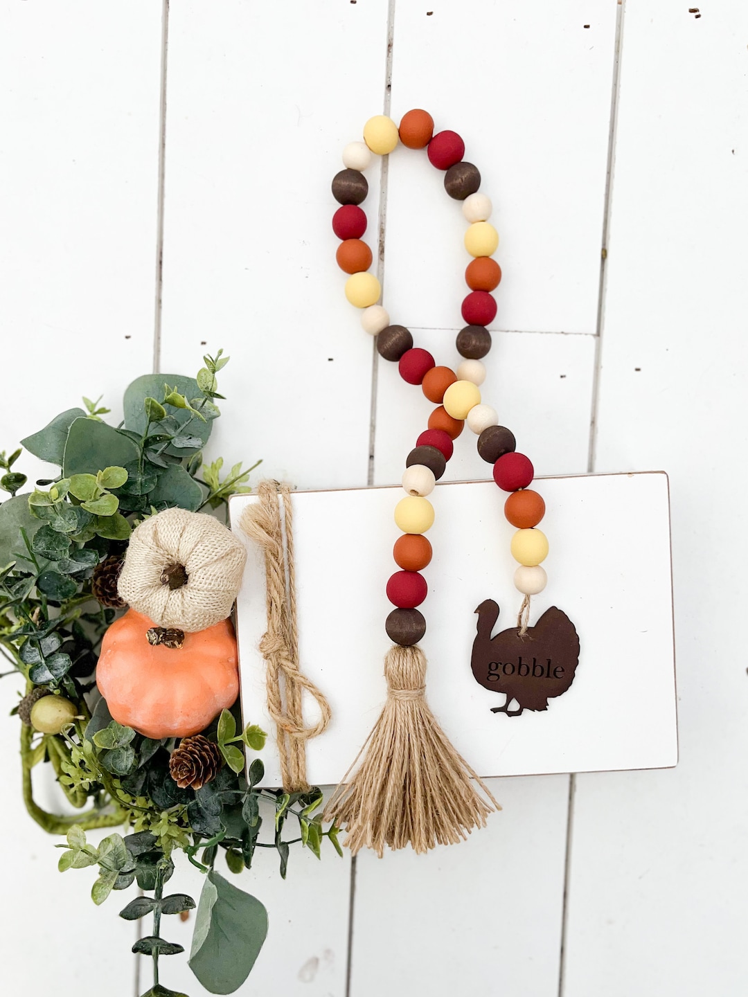 Turkey Wood Bead Garland, Home Decor, Coffee Table Decor, Bookshelf ...
