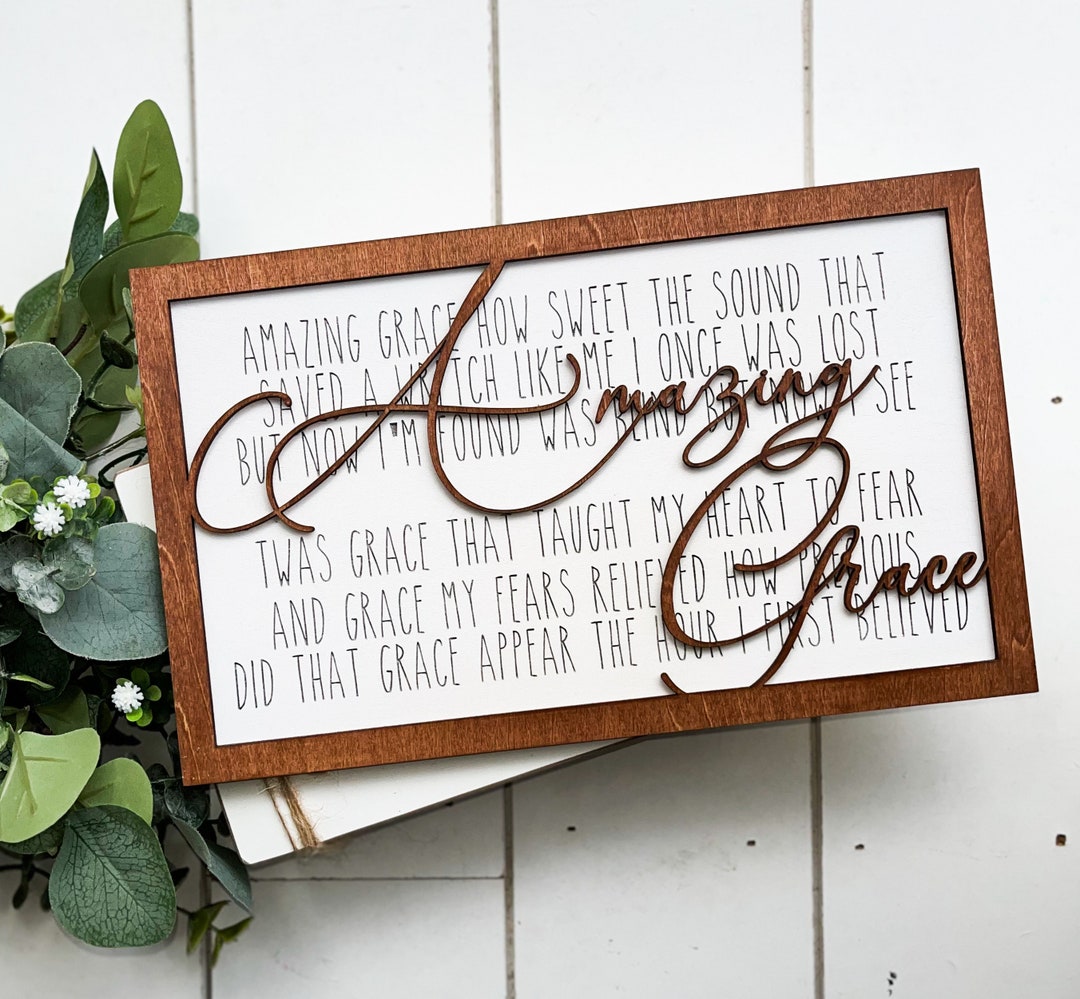 Amazing Grace Layered Wooden Sign, Wall Decor, Table Decor, Sympathy ...