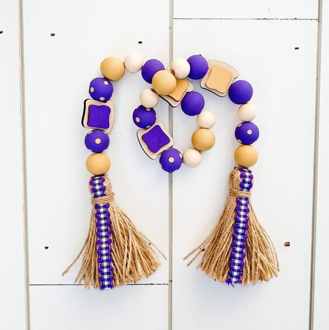 Peanut Butter & Jelly Wood Bead Garland, Peanut Butter and Jelly Tiered ...