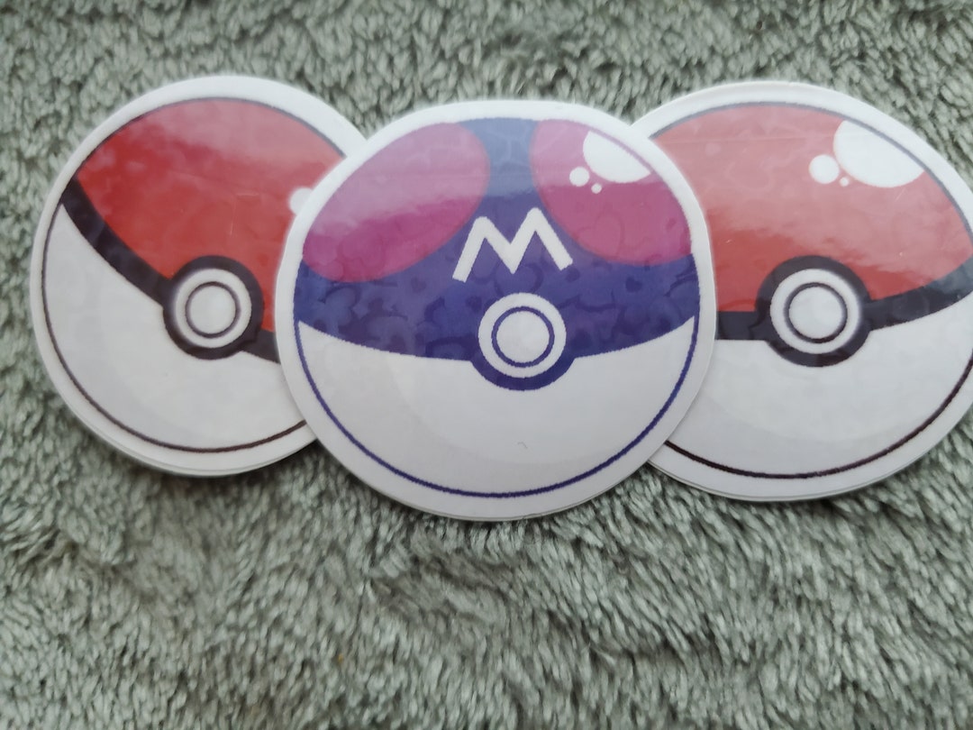 Holographic Heart Pokeball Stickers 3(pack) - Etsy
