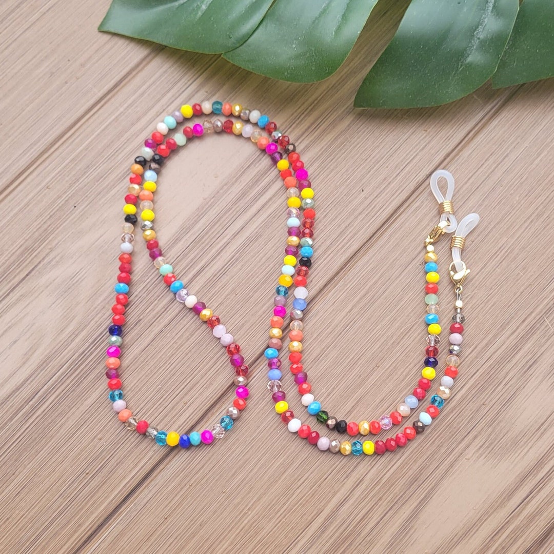 New Multicolor Crystal Eyeglass Chain Sunglass Chains Eyeglasses Strap Etsy