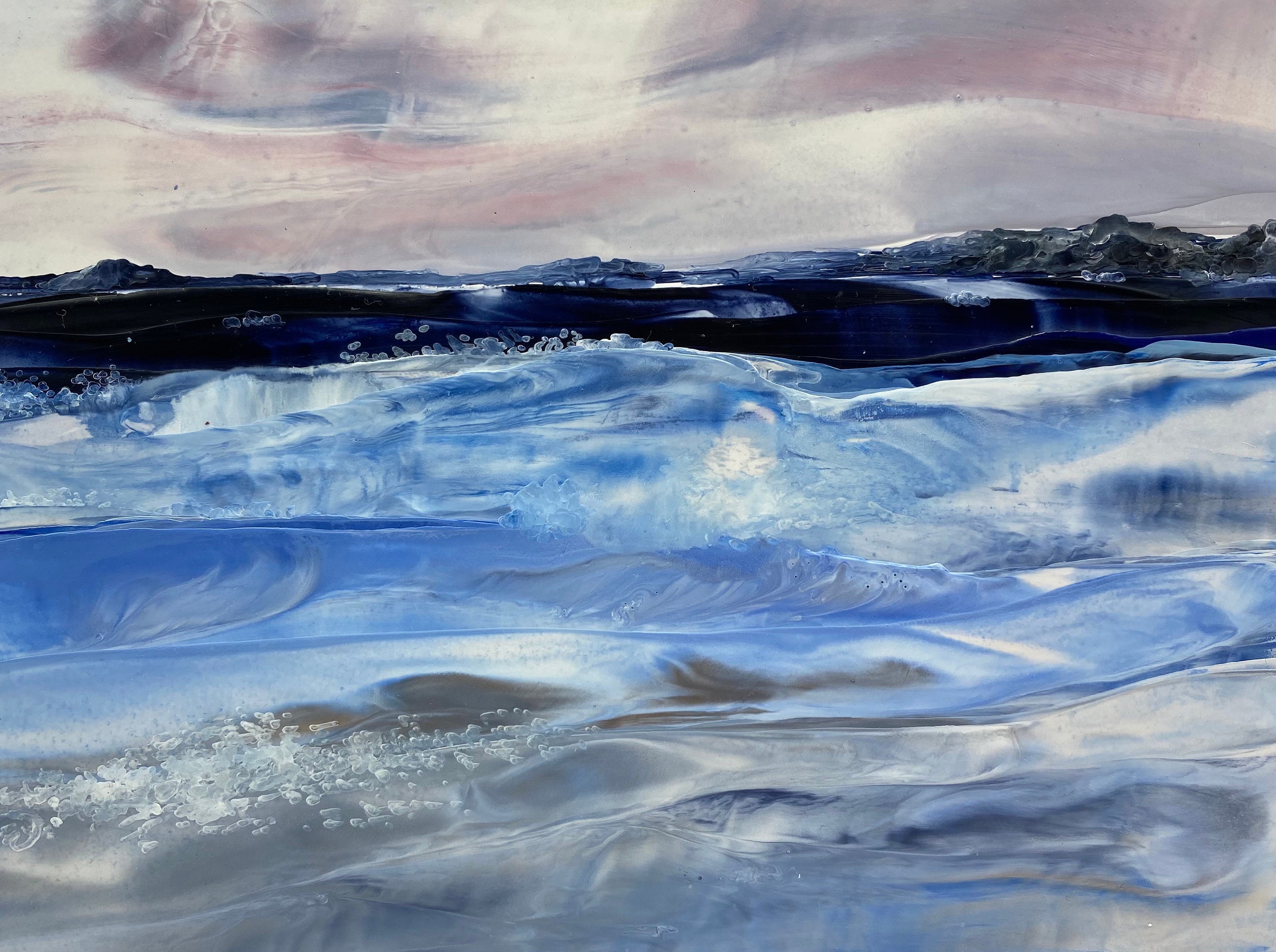 Seascape Painting, Encaustic, Wax Wedding Anniversary, Original Artwork ...