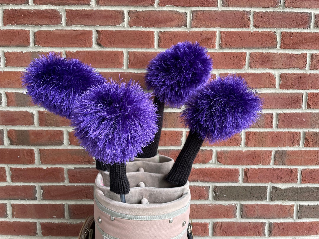 Purple and Black Golfl Club Head Coversunique and Eyecatching - Etsy