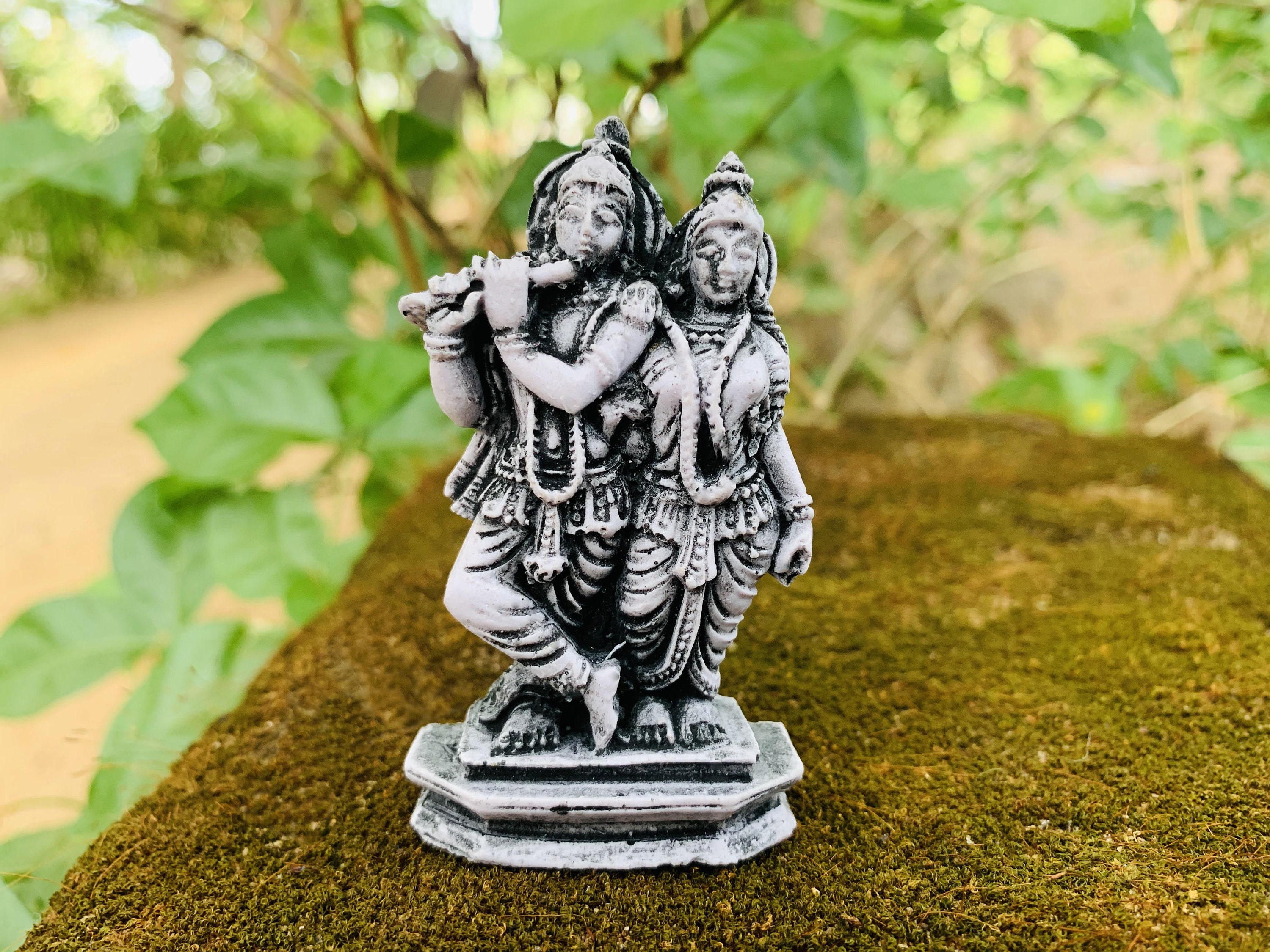 Radha Krishna Small Statue Couple Hindu God of Lovers Anniversary Gift ...