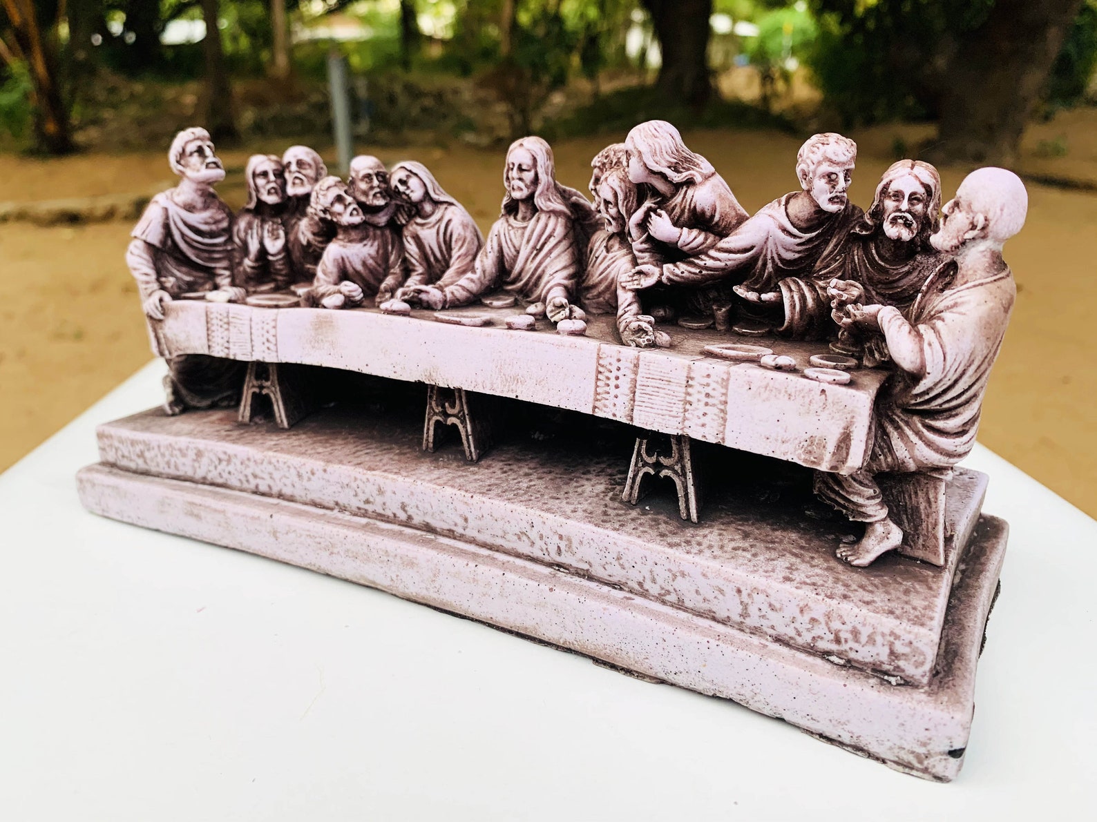 Last Supper Stone Statue Pewter Jesus Statue Da Vinci - Etsy