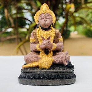 Small Lord Hanuman Statue Hanuman Stone Painted Monkey God Hanuma Hindu ...