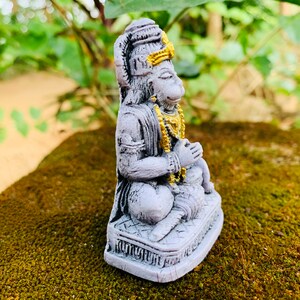 Small Lord Hanuman Statue Hanuman Stone Gold Monkey God Mini Hanuma ...