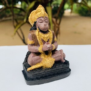 Small Lord Hanuman Statue Hanuman Stone Painted Monkey God Hanuma Hindu ...
