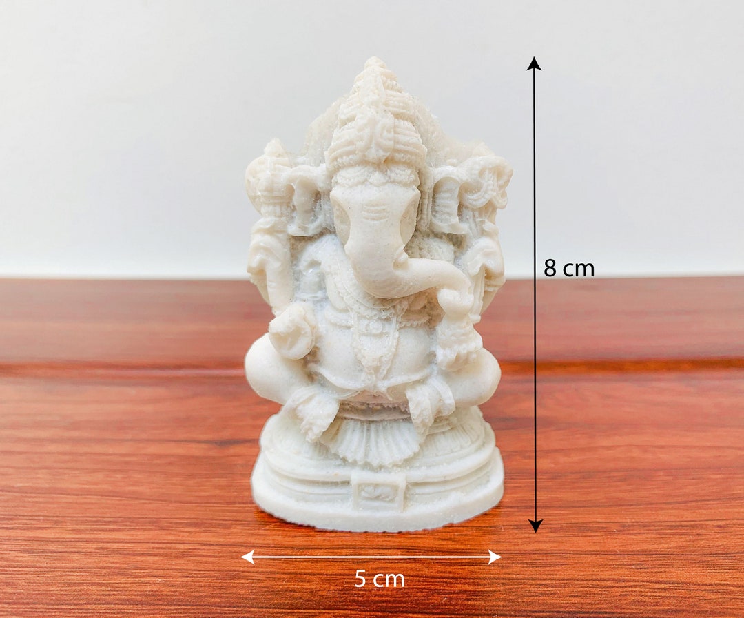Ganesha White Stone Statue White Ganesha Small Statue Lord - Etsy