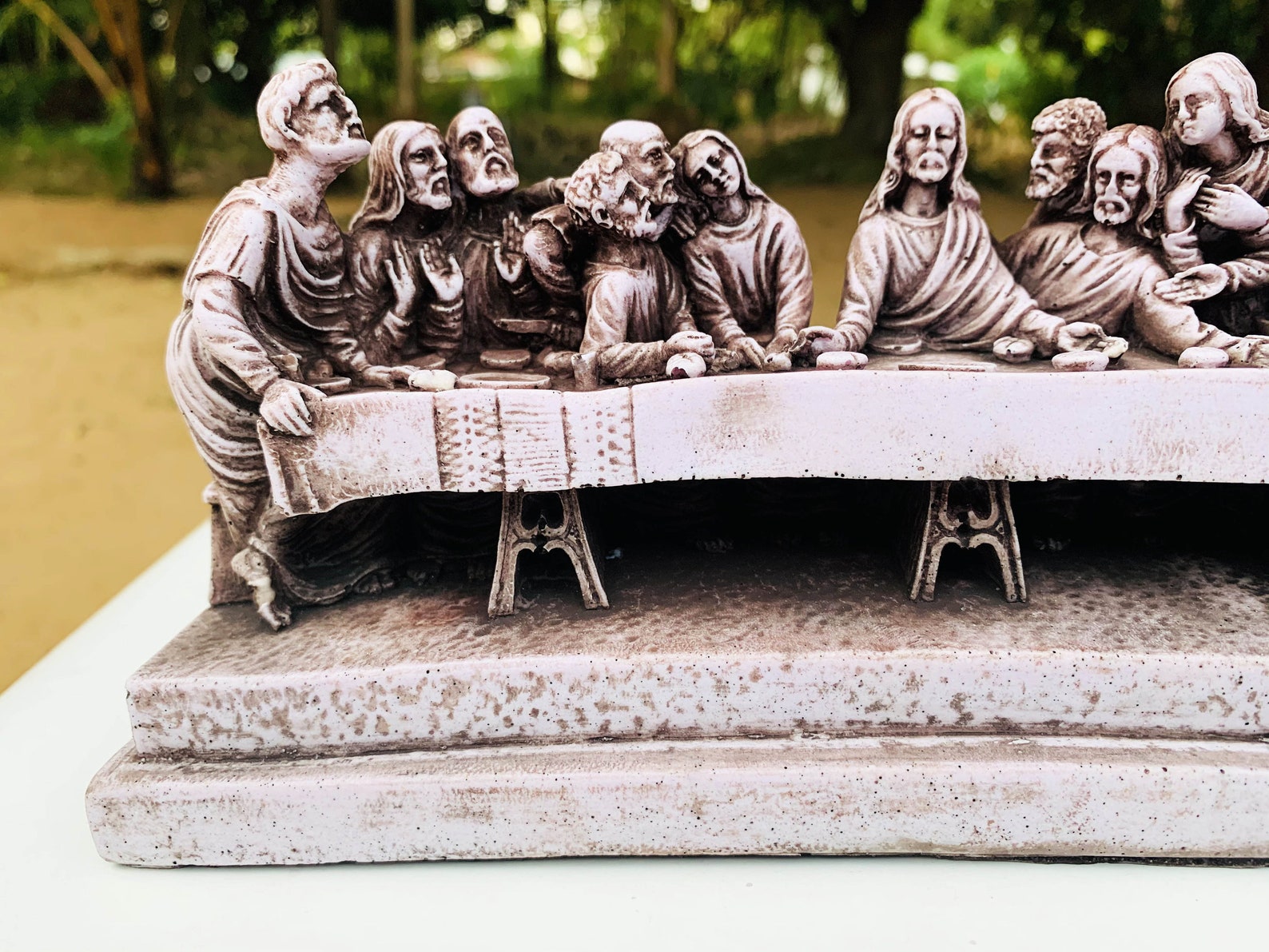 Last Supper Stone Statue Pewter Jesus Statue Da Vinci - Etsy