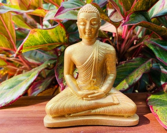 Red Color Buddha Statue Garden Meditating Buddha Figure Home - Etsy