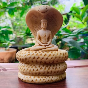 Mini Naga Buddha Stone Statue Buddha Seated Beneath Muchalinda Naga ...