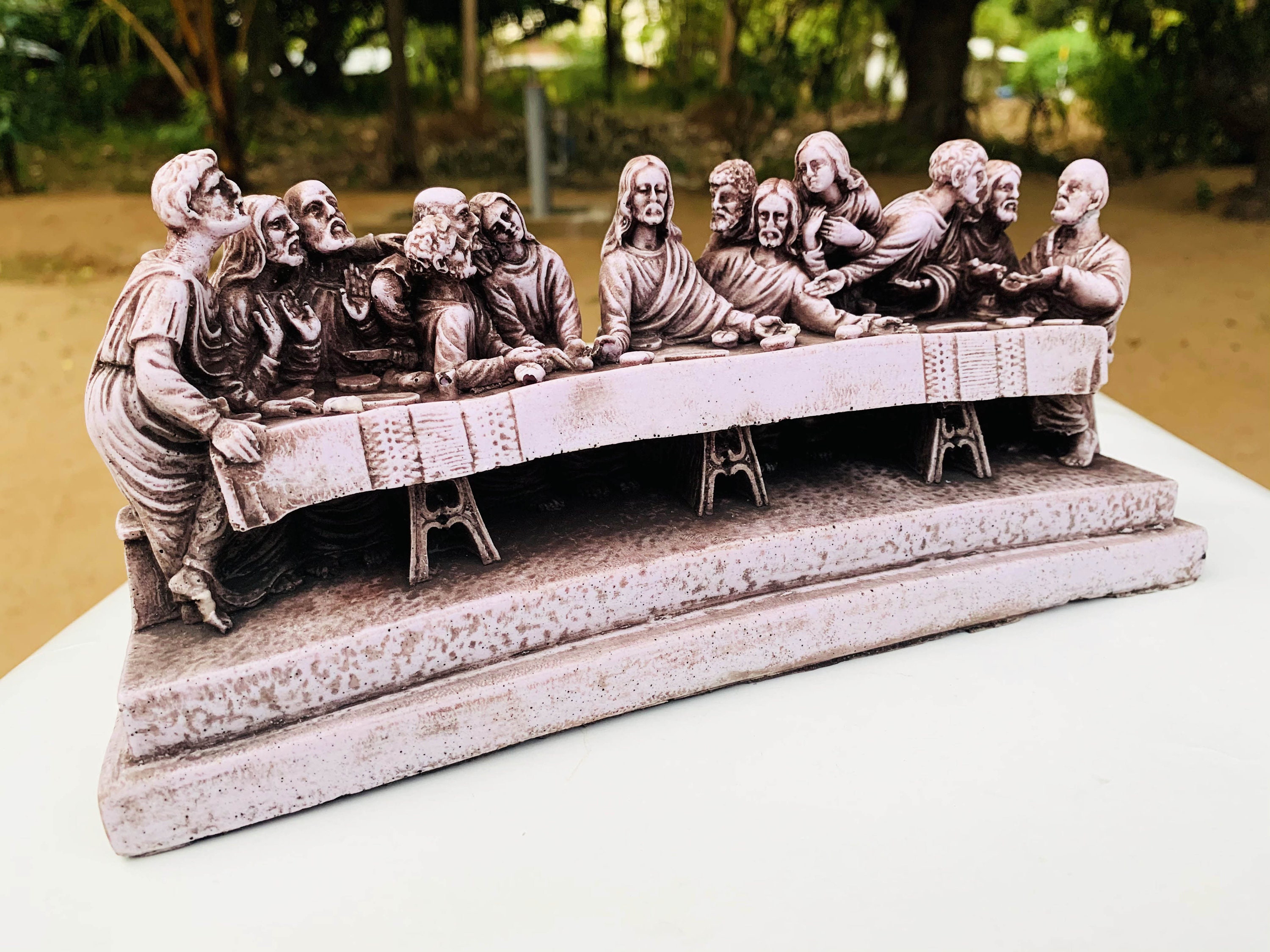Last Supper Stone Statue Pewter Jesus Statue Da Vinci - Etsy