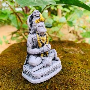 Small Lord Hanuman Statue Hanuman Stone Gold Monkey God Mini Hanuma ...