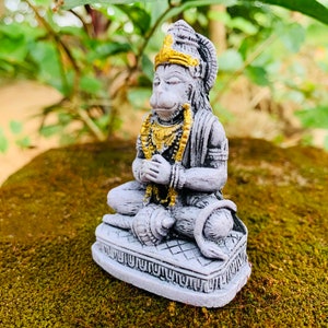 Small Lord Hanuman Statue Hanuman Stone Gold Monkey God Mini Hanuma ...